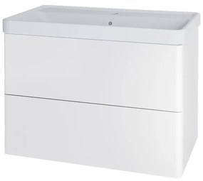 Mereo Mereo, Siena, koupelnová skříňka s keramickym umyvadlem 81 cm, bílá, antracit, černá, CN411