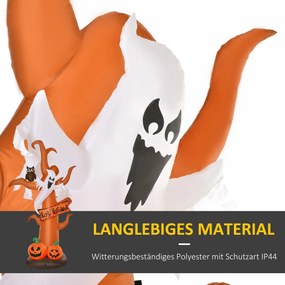 HOMCOM Samonafukovací Halloween dekorace s LED světly, včetně ventilátoru a upevňovacího materiálu, 156 cm x 107 cm x 274 cm
