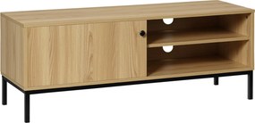 HOMCOM TV Stojan - Max. 50 Palců - 3 Úložné Prostory - 2 Otvory pro Kabely s Posuvnými Dveřmi - rozměry 120L x 39.5W x 46H cm