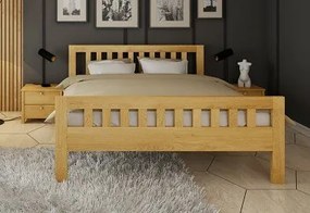 Dřevěná postel z masivu Postelia MIA PLUS Dub 160x200 - dubové dvoulůžko o šíři masivu 3,7 cm