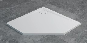 SanSwiss Livada Sprchová vanička pětiúhelníková 90 cm bílá,    W20563609004 W205 636 090 04