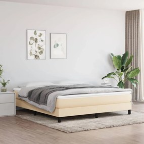 Box spring postel s matrací krémová 180x200 cm textil - Default Title