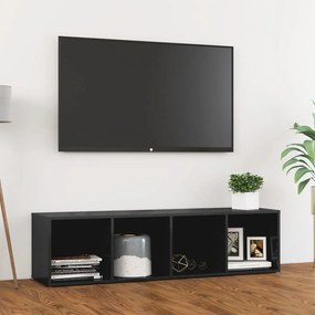 vidaXL TV stolek šedý s vysokým leskem 142,5x35x36,5 cm dřevotříska