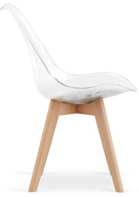 Transparentní židle BALI MARK s bukovými nohami