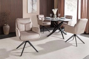 Designová otočná židle Brock béžový samet