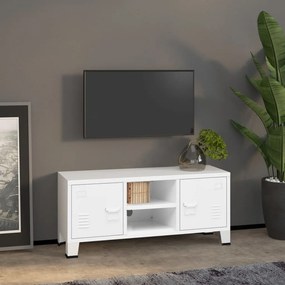 Industriální TV skříňka bílá 105 x 35 x 42 cm kov 339619