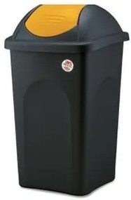 Plastový odpadkový koš Stefanplast MULTIPAT 60 l, černý-žluté víko