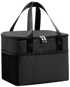 Termotaška na jídlo LUNCH BOX, černá, nepromokavý materiál, 23x20x17,5 cm