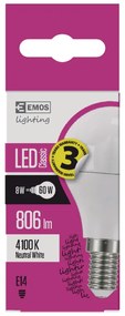 Emos lighting LED žárovka Classic Mini Globe 7,3W E14 neutrální bílá