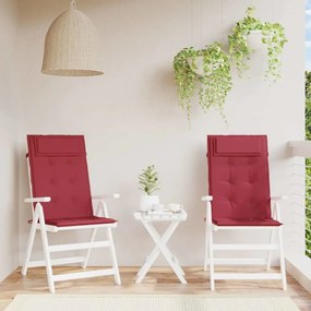 vidaXL Podušky na židli s vysokým opěradlem 2 ks oxford [361874] Barva: vínová červená