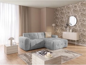 Světle šedá rohová pohovka (pravý roh/s lenoškou) Melva – Ropez