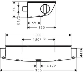 Hansgrohe Ecostat Select, termostatická sprchová baterie, bílá/chromová, 13161400