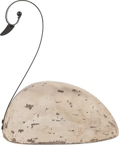 Bílá antik dřevěná dekorace Labuť Swan Rustic L - 25*11*27 cm