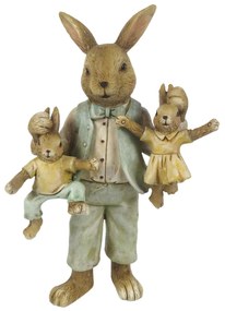 Velikonoční dekorace králičího tatínka s králíčky - 11*7*19 cm