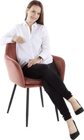 Designové křeslo, růžovohnědou Velvet látka, ZIRKON