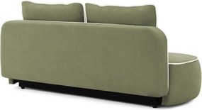 Khaki/béžová sametová rozkládací/s úložným prostorem pohovka 210 cm Saga – Ropez