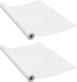 Samolepící tapety na nábytek 2 ks bílé 500 x 90 cm PVC 3059651