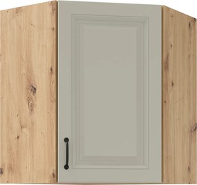 STILO ac | horní skříňka 60x60 GN-72 1F (45°) rohová s policemi | 60x60 cm | UNI dvířka | artisan/světle šedá