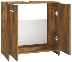 Koupelnová skříňka kouřový dub 60x33x60 cm kompozitní dřevo - Default Title