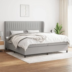 Box spring postel s matrací světle šedá 200 x 200 cm textil 3128149