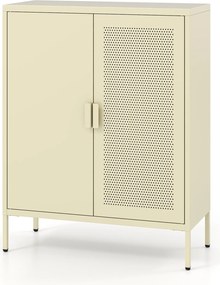 Costway Kovová skříň s nastavitelnou policí, kartotéka s – 80 × 35 × 102 cm
