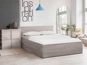Postel SOFIA 140 x 200 cm, dub lanýž Matrace: Matrace Coco Maxi 20 cm, Rošt: S lamelovým roštem