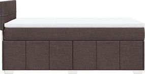 Box spring postel s matrací tmavě hnědá 90x200 cm textil 3286954