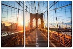 Vícedílný obraz Brooklynský Most V New Yorku Nedostatek Nedostatek Přírodní plátno 150x100