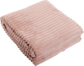 Růžový plyšový pléd Stockholm old pink - 150*200 cm