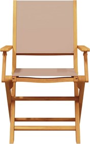 3dílný bistro set taupe textil a masivní dřevo 3281810