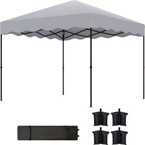 Zahradní pavilion Outsunny cca 3x3m, voděodolný stabilní zimní skládací pavilion s UV ochranou 50+, skládací párty stan s přepravní taškou, zahradní p