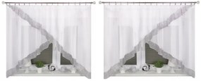 F.Tvoje  Hotová voálová záclona s imitovanými zirkony Miláno 150x400cm bílá výběr stran: levá