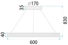 Toolight Závěsné designové osvětlení CRYSTAL LED APP1510-CP GOLD