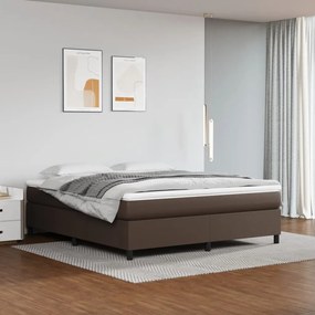 Box spring postel s matrací hnědá 160x200 cm umělá kůže,  3144617