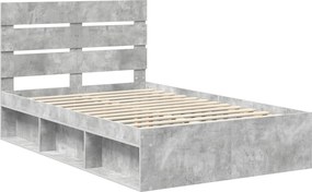 Rám postele s čelo Beton 120 x 200 cm Masivní borové dřevo 3411763