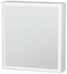 Duravit L-Cube - Zrcadlová skříňka s LED osvětlením, 700x650x155 mm, panty vlevo, bílá LC7550L00001000