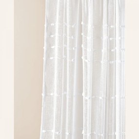 Kvalitní bílý závěs  Marisa  se stříbrnými průchodkami 140 x 250 cm