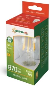 Spectrum LED žárovka filament E27 7W Teplá bílá 870Lm