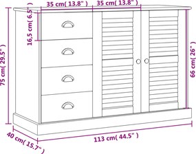 vidaXL Příborník se zásuvkami VIGO 113x40x75 cm masivní borovice [353188] Barva: Bílá