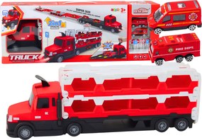 LEAN Toys Lora Odtahovka Závodní dráha 2 v 1 Světla Zvuky Značky Autíčka Červená