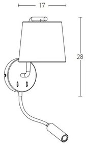 Zambelis H57 - LED Flexibilní svítidlo LED/3W + 1xE27/40W/230V černá