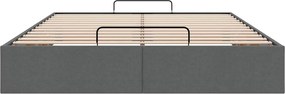 Osmanský rám postele bez matrací tmavě šedá 140x190 cm textil 3310876