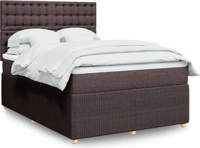 Box spring postel s matrací tmavě hnědá 140x190 cm textil 3292068