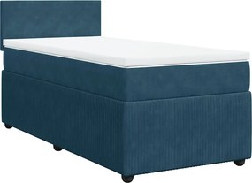 Box spring postel s matrací modrá 100 x 200 cm samet 3287660