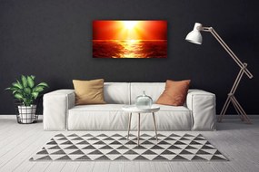 Obraz na plátně Západ Slunce Moře Vlna 125x50 cm