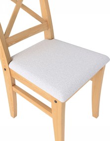 Potah na židli Ingolf s čalouněným sedákem barva šedá látka pletený vzor