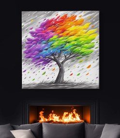 Obraz na plátně - Strom života Silné větry FeelHappy.cz Velikost obrazu: 80 x 80 cm