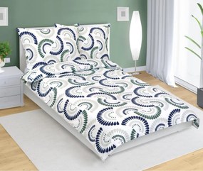 Povlečení krepové Modrá,Zelená 80/516 - 140x200, 70x90 cm