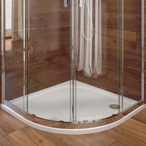 Mereo Čtvrtkruhová sprchová vanička, R550, bez nožiček, litý mramor 1000 x 1000 mm