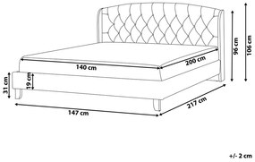 Manželská postel 140 cm BORD (s roštem) (béžová). 1007182